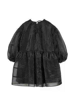 Cecilie Bahnsen Mini Sheer Crinkled-texture Mini Dress - Black