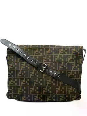 Fendi 2000-2010 Zucca Canvas Skull Messenger Bag Crossbody Bag - Brown