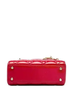 Dior Patent Cannage Lady Satchel - Red