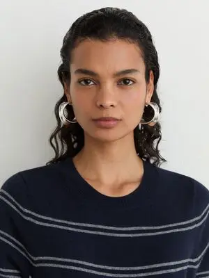 REISS Sabrina Wool-blend Striped Knit Top With Cashmere