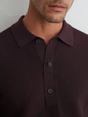 REISS Warren Polo Shirt - Dark Bordeaux