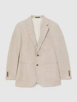 ATELIER Linen-blend Single-breasted Blazer