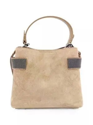 Brunello Cucinelli Mini Essence Monili-embellished Suede Tote Bag - Neutrals