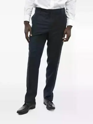 Corneliani Belt-loop Wool Trousers - Blue