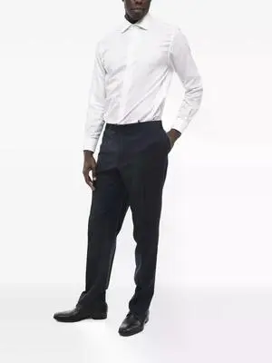 Corneliani Belt-loop Wool Trousers