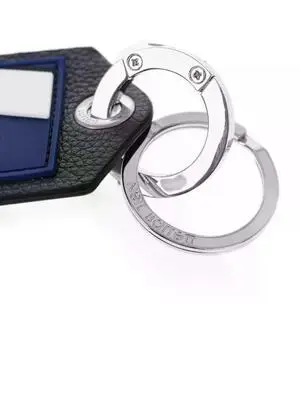 Neil Barrett Thunderbolt Hammered Leather Keychain