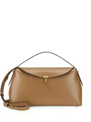 TOTEME T-lock Leather Tote Bag - Brown
