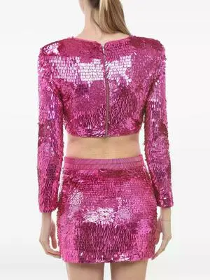 Retrofete Leanne Sequin Cropped Top
