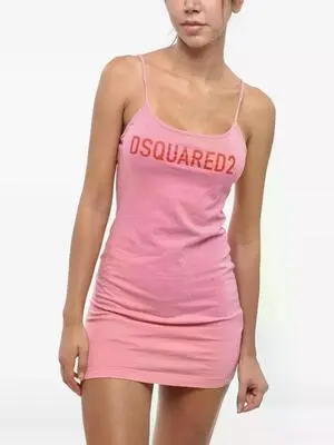 Dsquared2 Logo-print Jersey Mini Dress - Pink