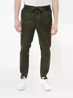 PAOLO PECORA Brera Drawstring-fastening Pleated-detailing Trousers - Green