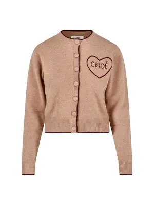 Chloé Wool And Cashmere Cardigan - Brown
