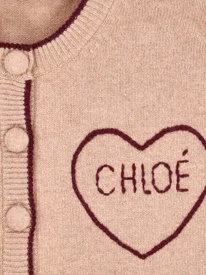 Chloé Wool And Cashmere Cardigan With Heart Logo