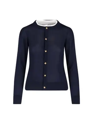 Bottega Veneta Double Cardigan In Silk Blend - Blue