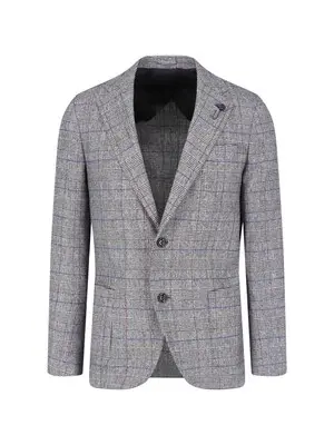 LARDINI Single-breasted Blazer In Virgin Wool Blend - Multi