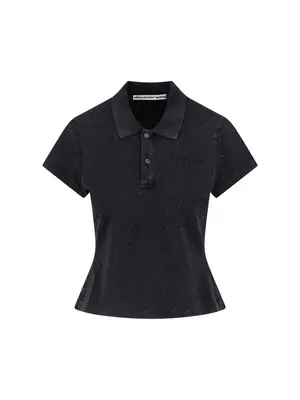 Alexander Wang Strass Polo - Black