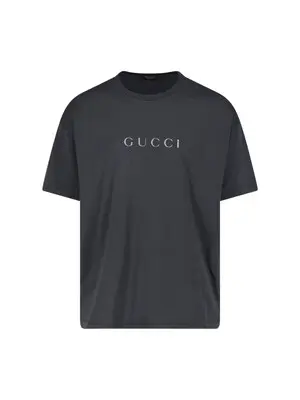 Gucci Golden Goose Cotton Logo T-shirt - Gray