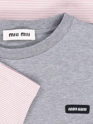 Miu Miu Cropped Cotton T-shirt