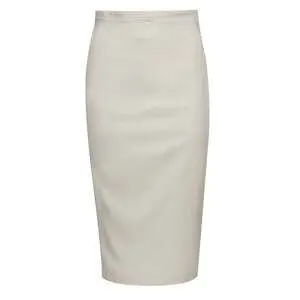 CONQUISTA Ivory Gabardine Pencil Skirt - White