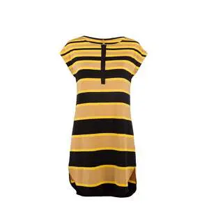 CONQUISTA Black / Yellow Striped Tunic - Black/yellow