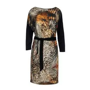 CONQUISTA Animal Print Dress - Black