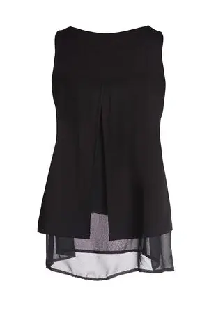 CONQUISTA Layered Sleeveless Top - Black