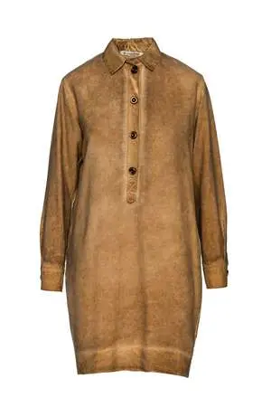 CONQUISTA Tencel Taupe Shirt Dress - Brown