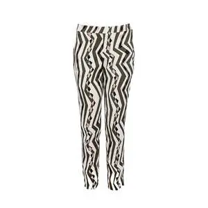 CONQUISTA Fitted Print Trousers Fashion - White