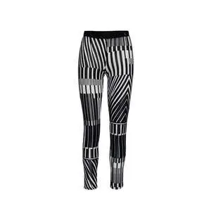 CONQUISTA Silky & White Print Pants - Black