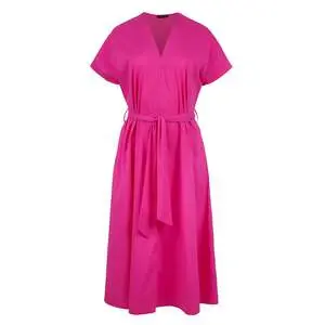CONQUISTA A-line Midi Dress With Belt - Pink