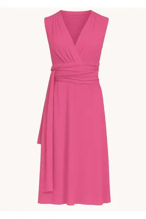 CONQUISTA Sleeveless Jersey Dress With Waist Tie - Purple