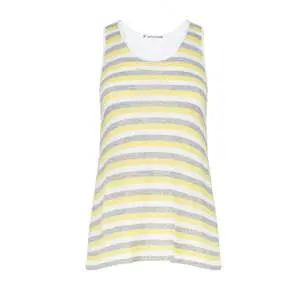 CONQUISTA Racer Back Striped Top - Yellow