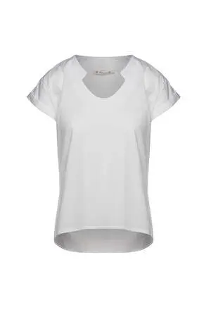 CONQUISTA Cap Sleeve Top - White