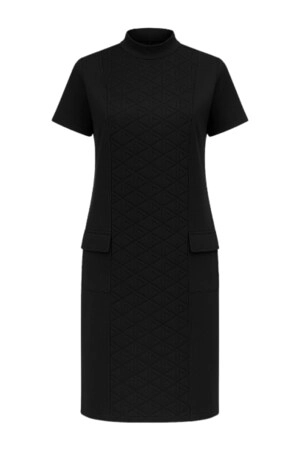 CONQUISTA Straight Turtle Neck Dress - Black
