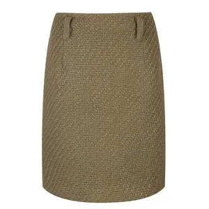 CONQUISTA Wool Jacquard Mini Skirt - Green