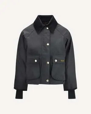 Barbour Beadnell Waxed Cropped Jacket - Black