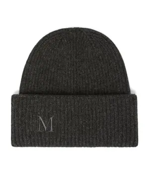 Max Mara Cashmere Monogram Beanie - Grey