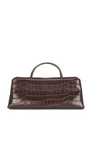 VERAFIED Verified X Croc Embossed Clutch Shoulder Bag - Mocha