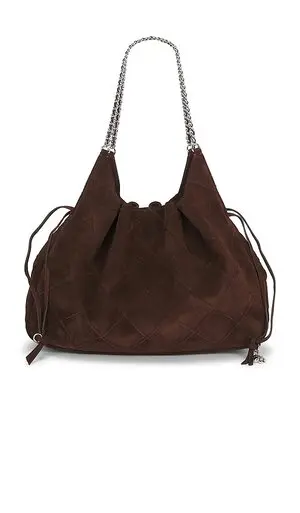 Tory Burch Fleming Suede Large Tote Bag In Chocolate