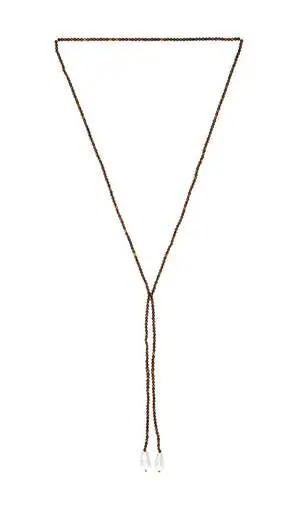 BAUBLEBAR Baublebar Semi Precious Pearl Wrap Necklace In Brown.