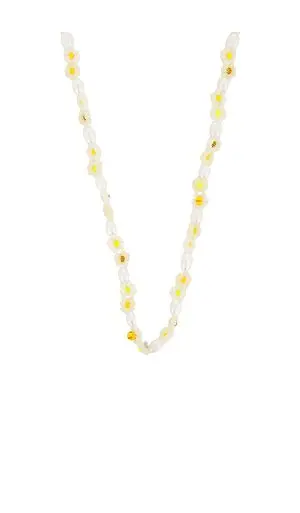 Anni Lu Daisy Flower Necklace In Yellow