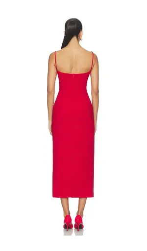 Magda Butrym Floral Applique Midi Dress - Red