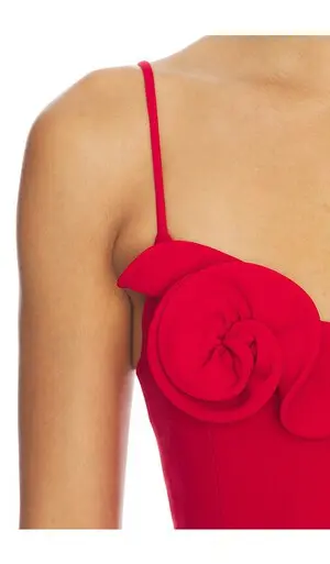 Magda Butrym Floral Applique Midi Dress - Red