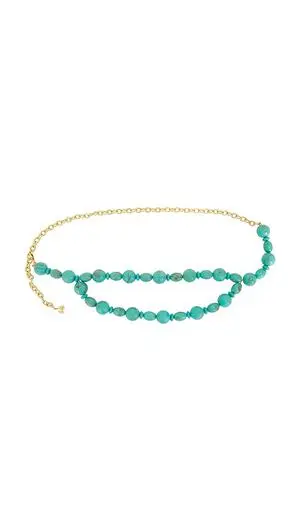 Lele Sadoughi Chain Belt - Turquoise