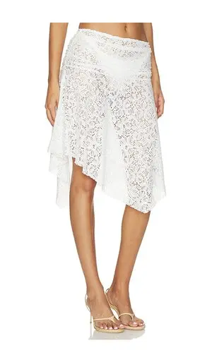 SNDYS. Lace Asymmetrical Midi Skirt