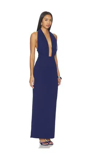 Misha Collection The Capezza Silk Dress In Blue