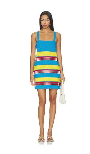Posse Tammy Dress In Multi - Blue Multi Stripe