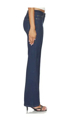 Good American Low Boot Jeans In Denim-dark