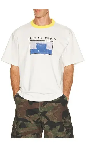 PLEASURES X Talking Heads Speaking Heavyweight Tee - White