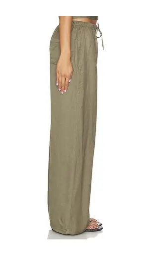 LESET Daniel Drawstring Pocket Pant In Taupe