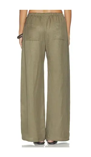 LESET Daniel Drawstring Pocket Pant In Taupe